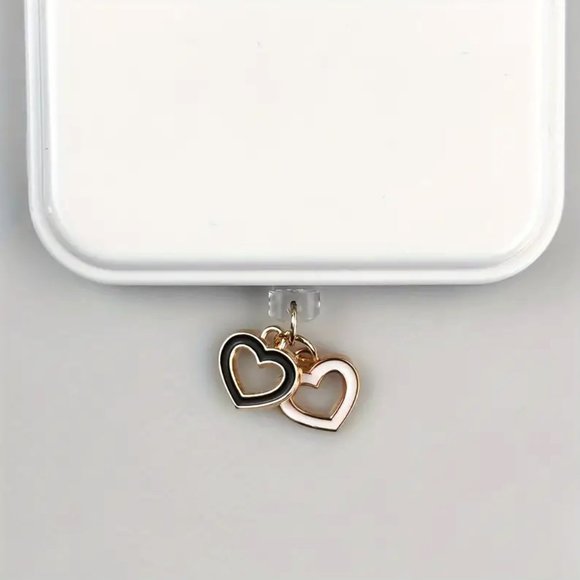 Cell Phones & Accessories | Adorable Dangling Black And White Hearts ...